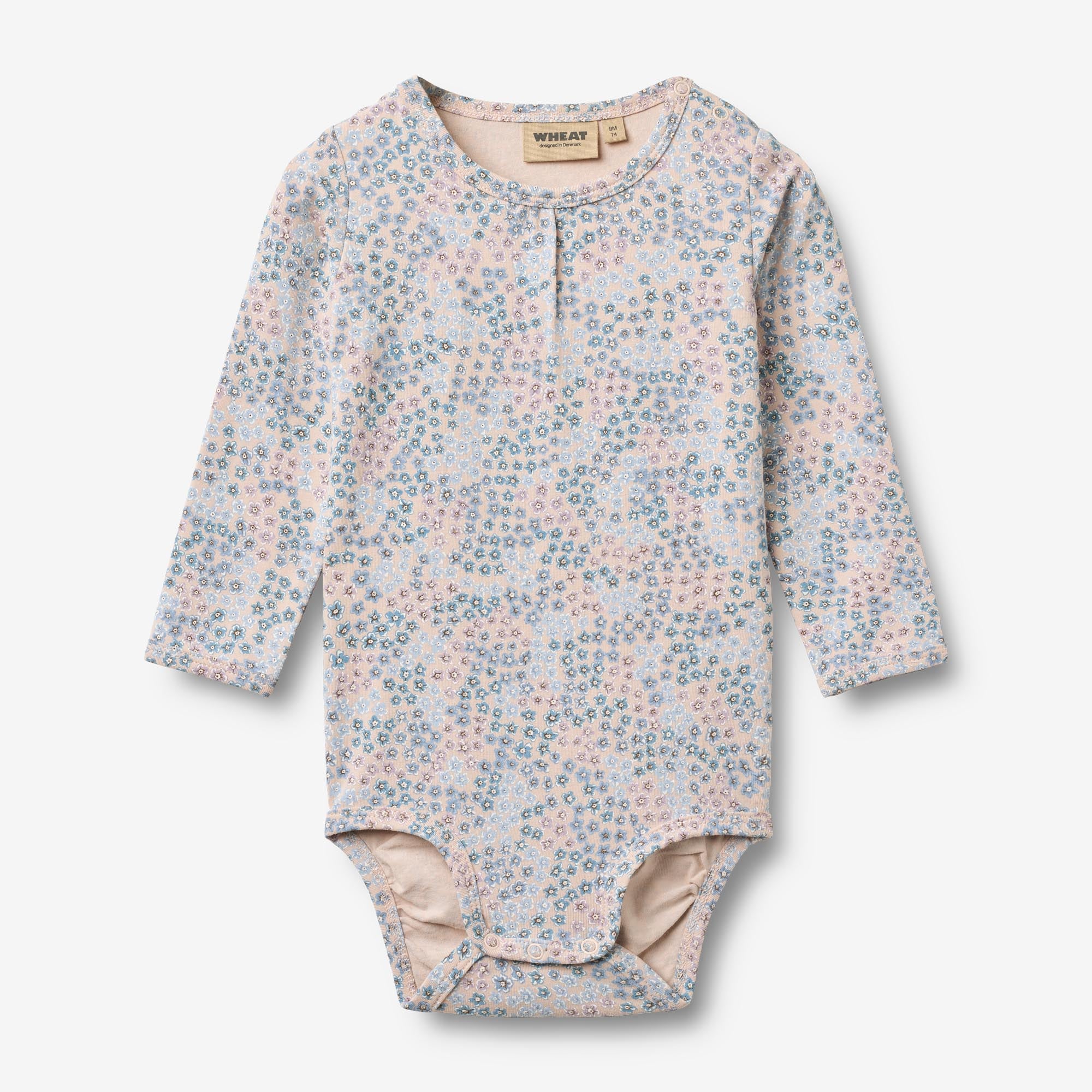 Body L/S Liv - powder blue flowers – Wheat.eu