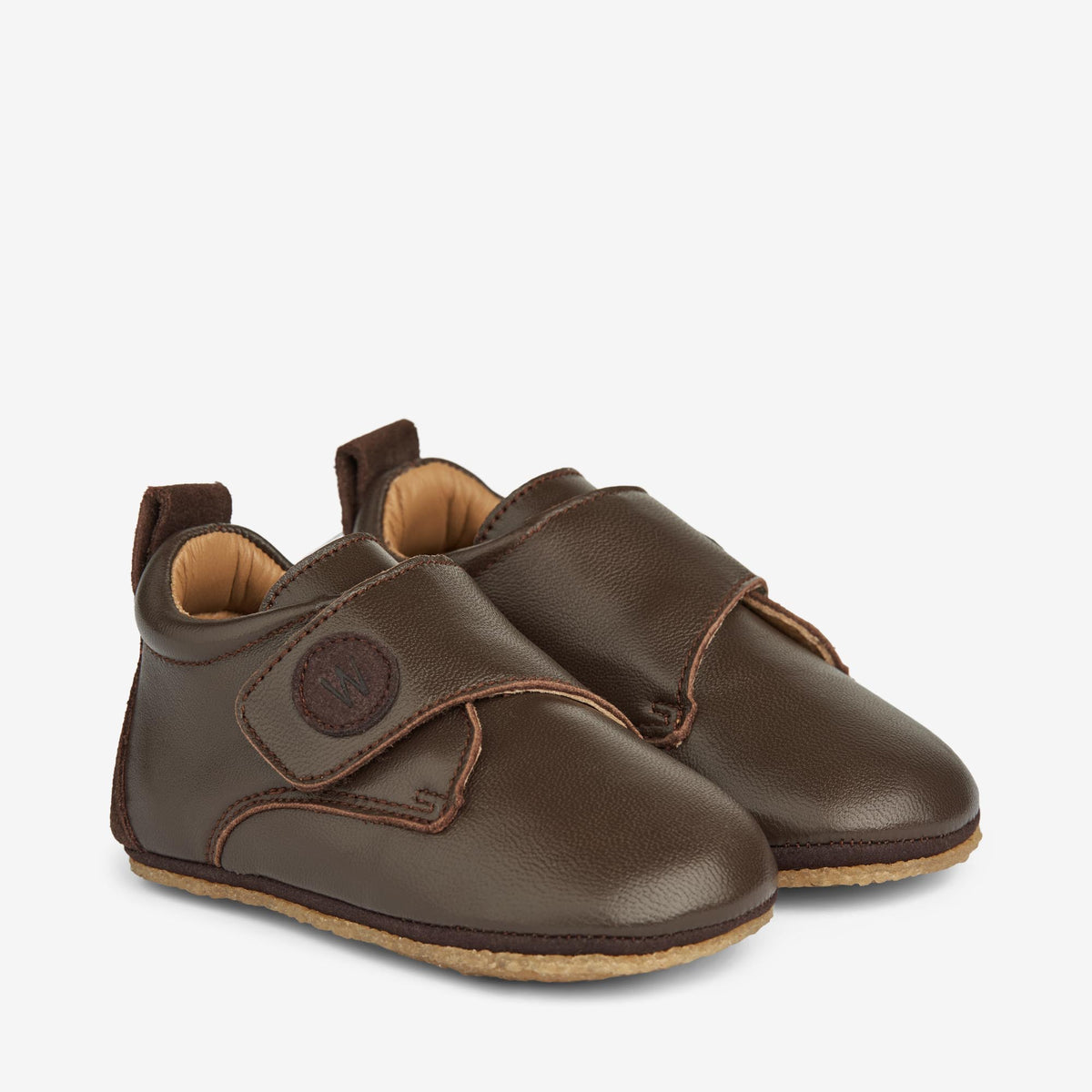 Dakota Leather Indoor Shoe | Baby - dark brown – Wheat.eu