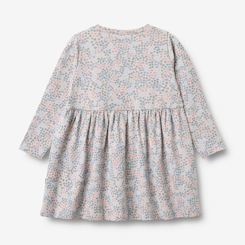Jersey Dress L/S Sessa - powder blue flowers – Wheat.eu