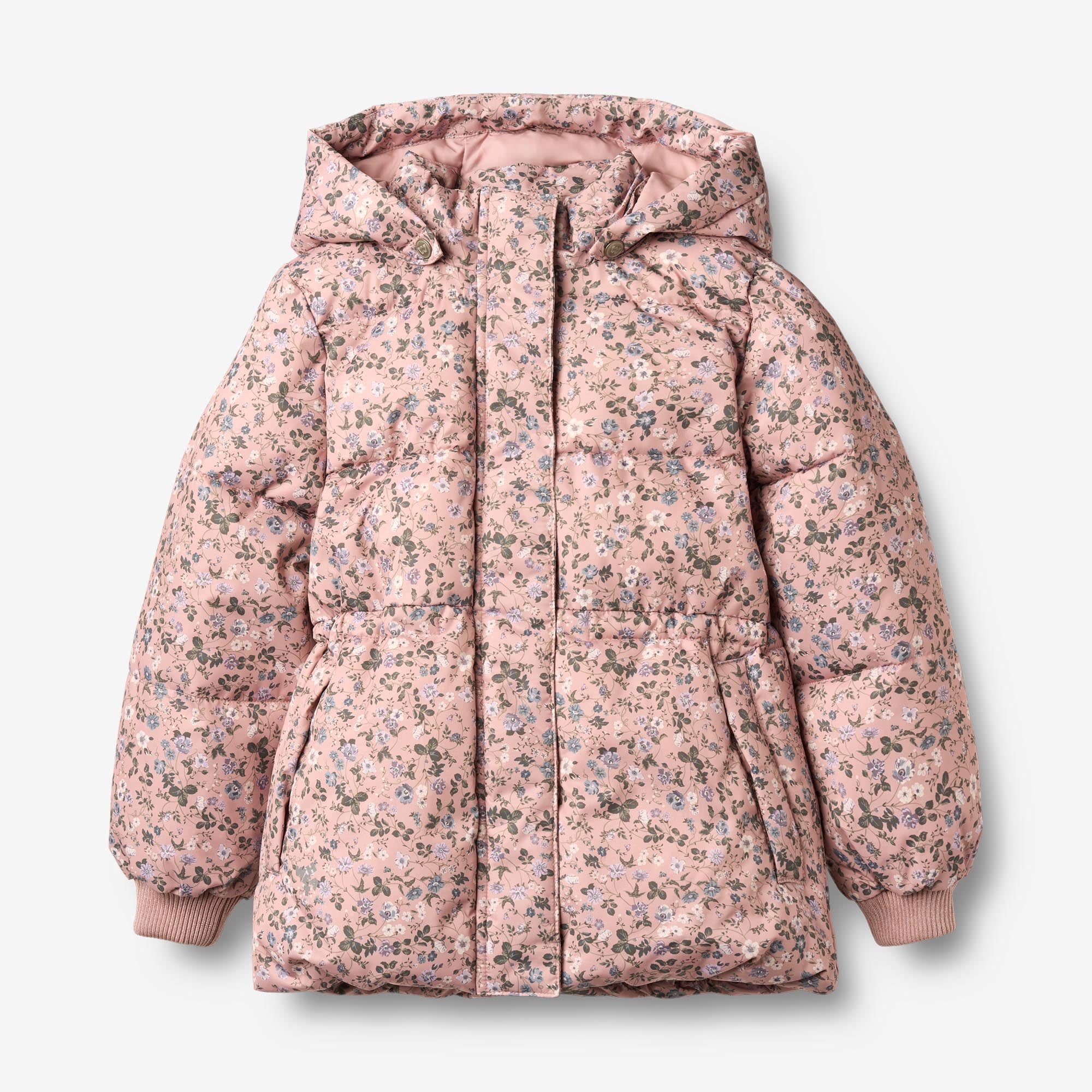 Puffer jacket Eli - rose powder flowers – Wheat.eu