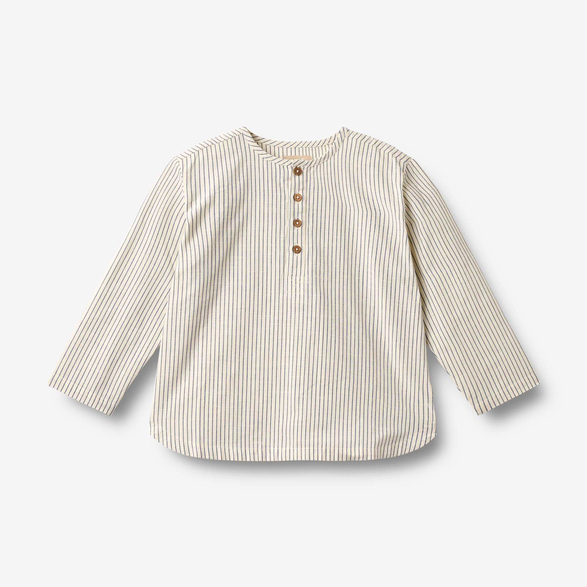 Shirt Bjørk - dark blue stripe – Wheat.eu