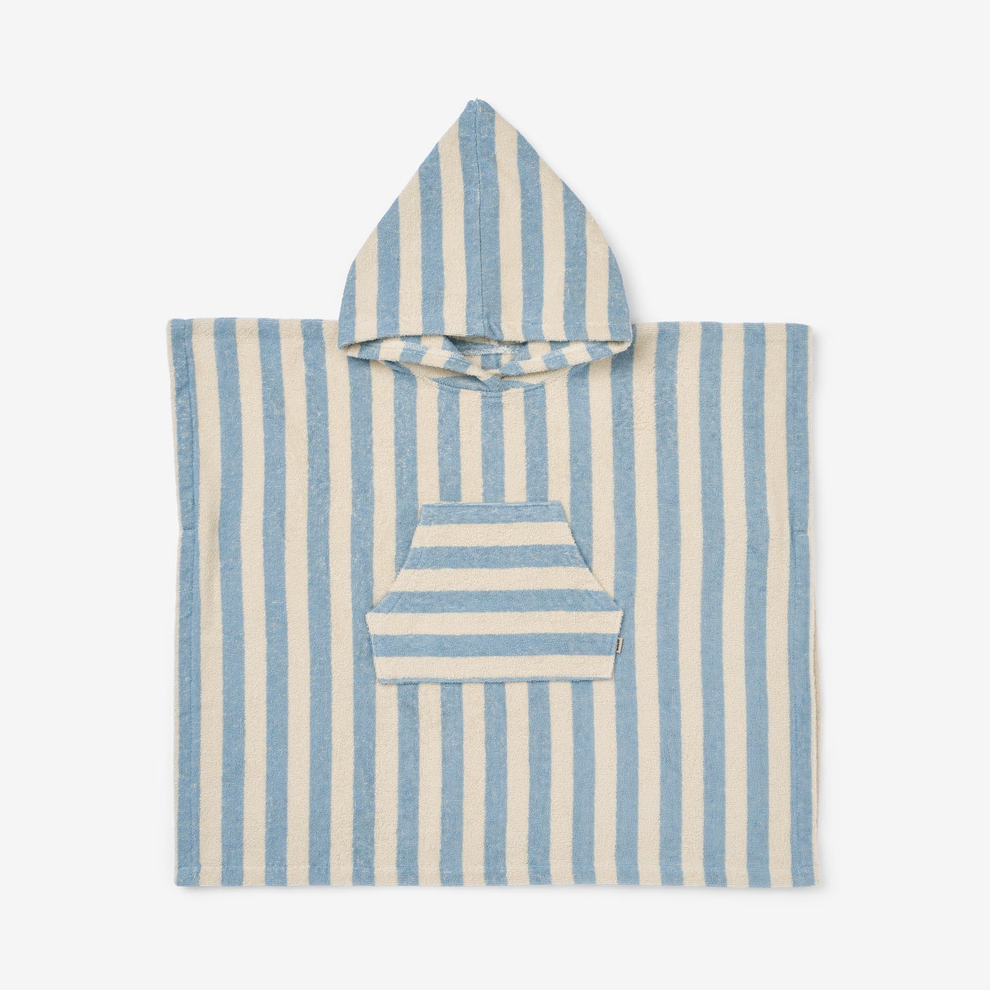 Terry Poncho Lille - blue swim stripe – Wheat.eu